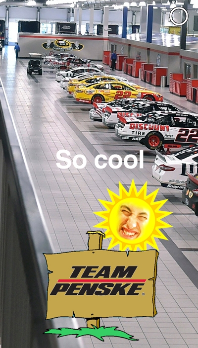 Snapchat geofilters for NASCAR race shops | Official Site Of NASCAR