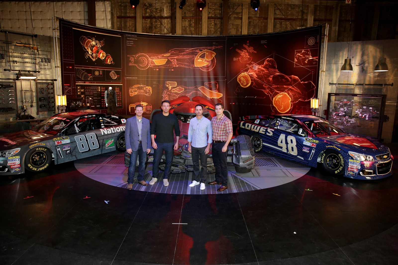 Junior, Jimmie meet 'Batman' and 'Superman' - Official Site Of NASCAR