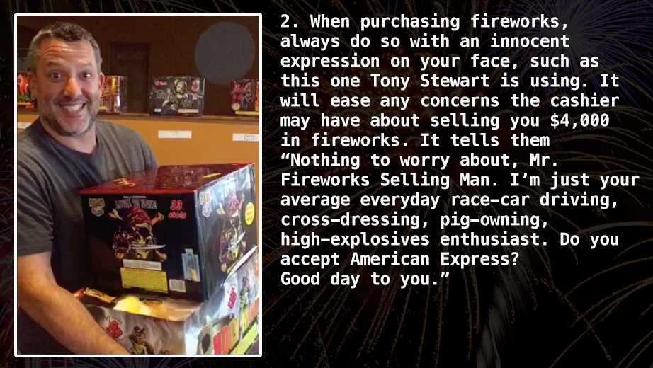 @nascarcasm: Uncle Tony's fireworks safety tips | NASCAR.com