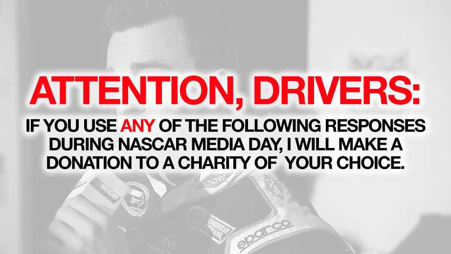 @nascarcasm: Things we dare drivers to say at Media Tour - Official ...