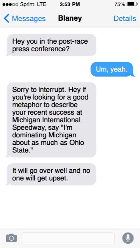 @nascarcasm: Fake texts to Michigan winner Kyle Larson | Official Site ...