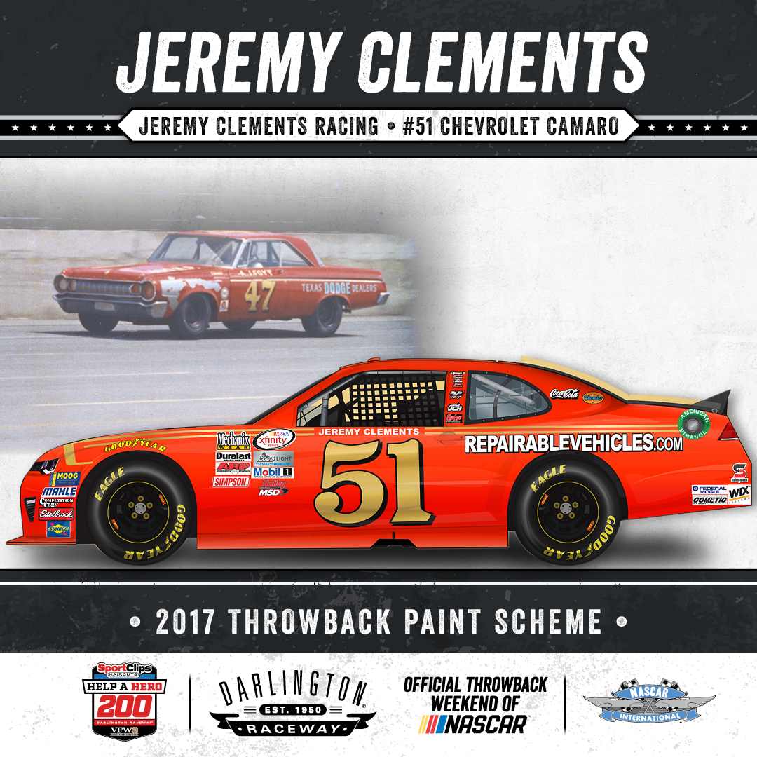2017 Darlington Throwback Paint Schemes - Official Site Of NASCAR